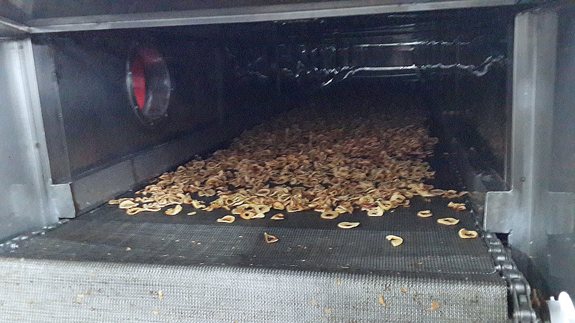 What are the main steps of the prickly pear processing line?