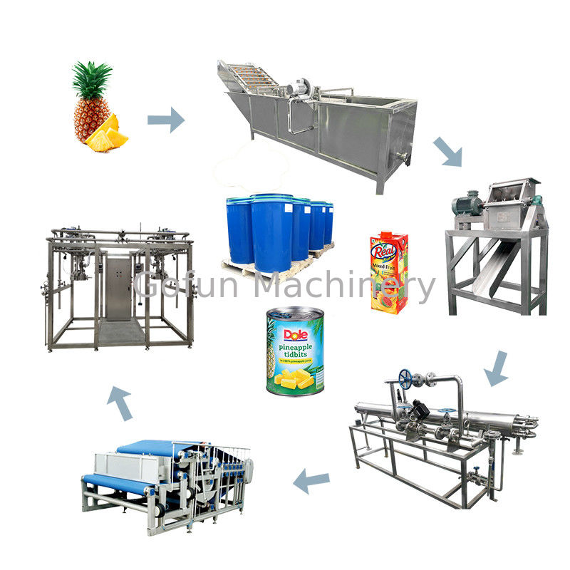 600 Tons Per Day Pineapple Production Line SUS304 Material Pineapple Beverage Processing Machine