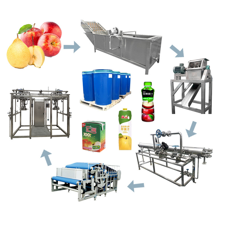 Food Standard SUS 304 Apple Processing Line Cold Press Fruit Juice ...